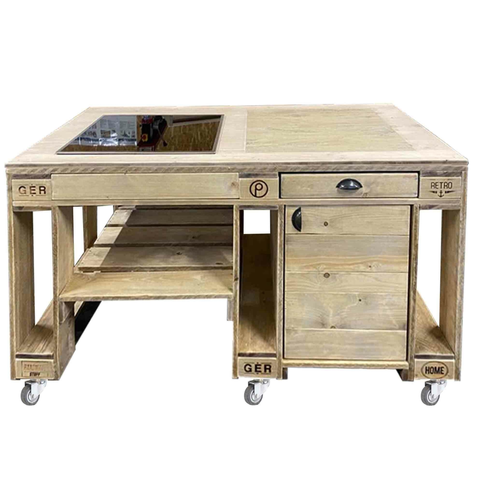 Premium Outdoor Küche aus Paletten mit Kochfeld & Partycooler